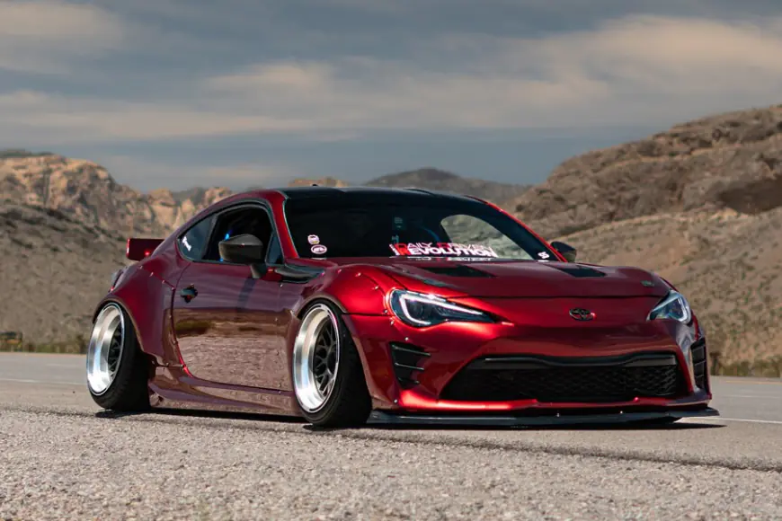 2014 Bagged Rocketbunny Scion FRS Build With Custom Candy Red Wrap ...