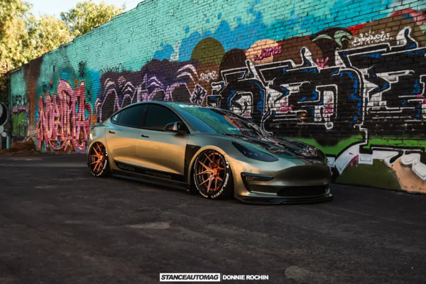 Bagged Tesla Model 3 by Khris Taylor: From G35 to SEMA Spotlight ...